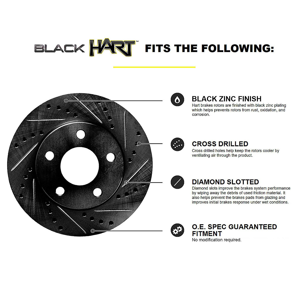 Hart Brakes Front Rear Brakes and Rotors Kit |Front Rear Brake Pads| Brake Rotors and Pads| Ceramic Brake Pads and Rotors |fits 2013-2021 INFINITI JX35, QX60; Nissan Murano, Pathfinder