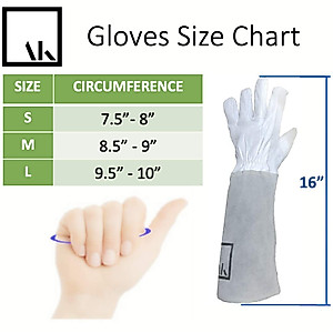Rose Pruning Gloves Gauntlet Garden Gloves Leather Long Gardening Gloves for Women Rose Gloves Cut Proof Work Gloves White Garden Gloves for Rose Gardening Gloves Rose Bushes Ready to Plant Cowhide S