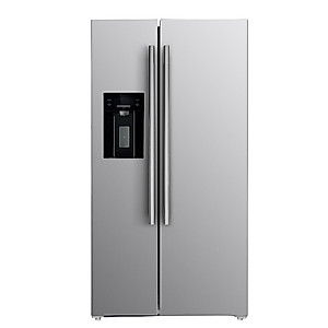 Forno Salerno 36" Side-by-Side Refrigerator and Freezer with 20 Cubic Ft.- Stainless Steel French Door Built-In Ice Maker Fridge