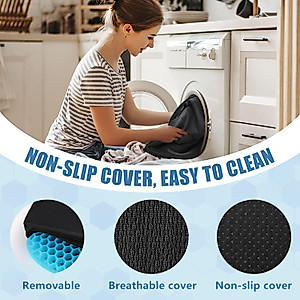 JLD Gel Seat Cushion for Long Sitting Breathable Honeycomb Design Pain Relief Egg Seat Cushion, Gel Enhanced Seat Cushion, Non-Slip, Egg Sitter Support Cushion, for Home Office Chair Cars Wheelchair