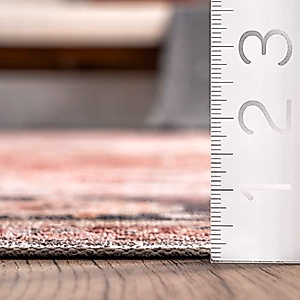 nuLOOM Emelina Traditional Persian Machine Washable Area Rug, 5x8, Red