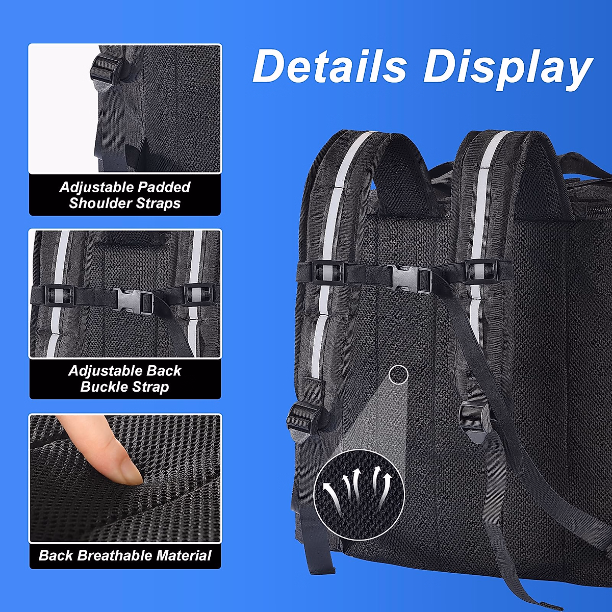 ESPXBOX Food Delivery Backpack with 4 Cup Holder, Insulated Pizza Delivery Bag for Delivery Bike, Large Leakproof Delivery Bags for Hot/Cold Food for Uber Eats, Doordash, Postmates（Black）