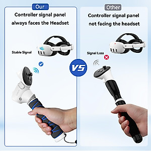 AMVR Upgraded Handle Attachment Compatible with Meta/Oculus Quest 3S/Quest 3 Accessories, 3-in-1 VR Gorilla Tag Long Arms Sticks, Beat Saber Handles, Golf Club Attachment, Extension Grips, VR Game