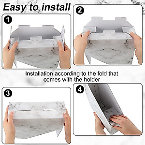 15 Packs Marble Magazine File Holder Bulk Collapsible Magazine Folder Organizer Desktop File Holder Storage Box Cardboard File Rack Book Bins with Labels for A4 Size Document Home School Office Favors