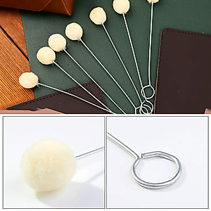 BUTUZE 25 Pcs Wool Daubers Wool Daubers Ball Brush Leather Dye Tool with Metal Handle Wool Daubers for Leather Dyes for DIY Crafts Projects