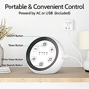 SoundMe Portable Sound Machine White Noise Machine for Sleeping with 32 Soothing Sounds Loud Travel Sleep Pink Brown Noise Machine for Baby Kids Adults 36 Volume Levels 4 Timer Sound Healing Machine