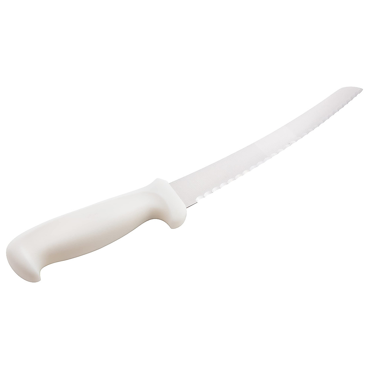 Mundial 5600 Series 10 in Curved Micro-Serrated Edge Bread Knife with White Handle