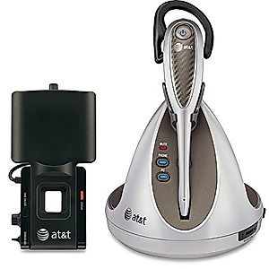 AT&T TL7912 DECT 6.0 Cordless Headset with Softphone Call Manager and Handset Lifter, Silver, Silver/gold