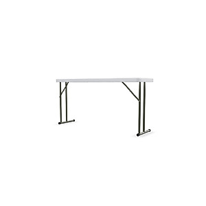 PRO&Family White Rectangle Adjustable Desk Seminar Folding Table Conference Conference Table Plastic Table Banquet Tables Skinny Folding Table (5, 18" x 60")