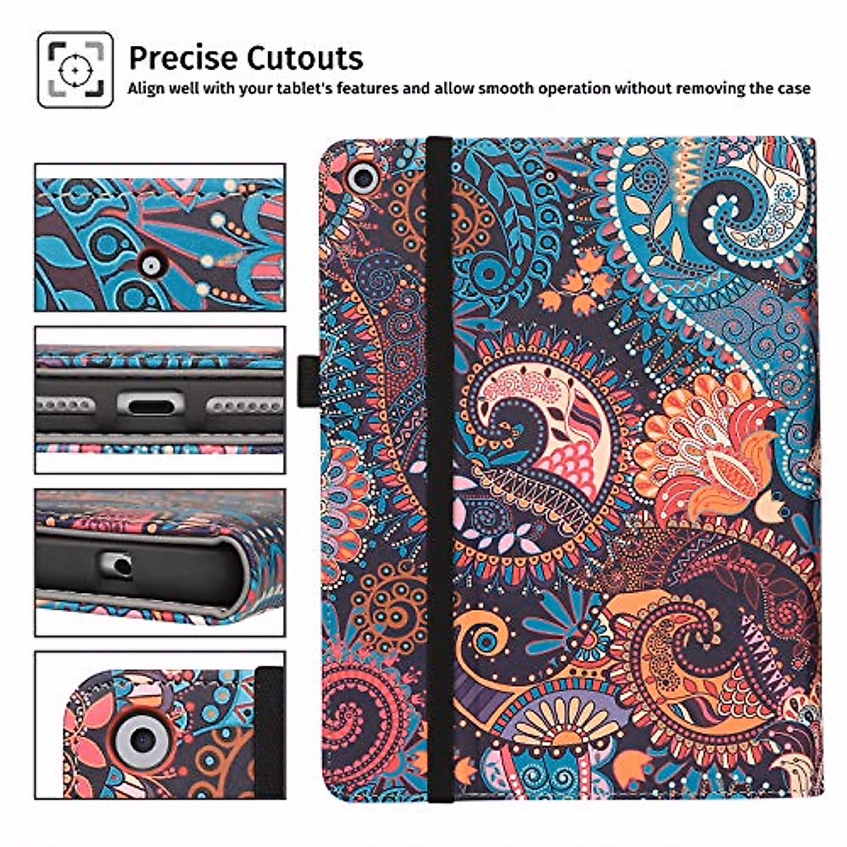 HAPPIERE Case for iPad 9th 8th 7th Generation with Pencil Holder, Compatible with iPad 10.2 inch 2021/2020/2019, Premium PU Leather iPad Cover, Auto Wake/Sleep, Shockproof Protective Folio Cover