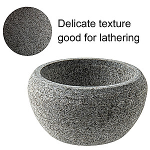 CHARMMAN Shaving Soap & Cream Bowl for Men, Natural Granite Stone, Keep Warm Better, Easier to Lather