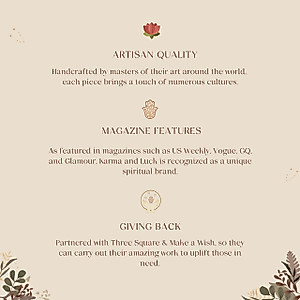 KARMA AND LUCK - Blessed Tranquility - Women's Real Tourmaline Stone 18K Gold Plated Multi Symbol Hamsa Hand OM Charm Adjustable Wrap Bracelet - Ready to gift for her