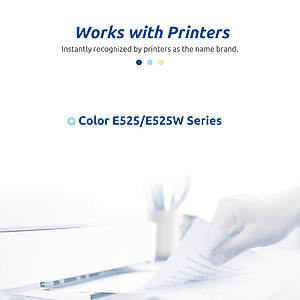 INK E-SALE Compatible Toner Cartridge Replacement for Dell 525 E525 E525W (KCMY, 4 Packs), for use with Dell E525W Color Laser Printer for 593-BBJX 593-BBJU 593-BBJV 593-BBJW