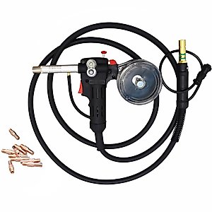 INTSUPERMAI Aluminum Spool Gun Fit for Miller 300371 Millermatic 140 180 211 Spoolmate 100 Torch with 3m(9.8ft) Cable 10 x 0.8mm Conductive Nozzle