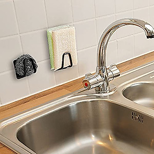 Sponge Holder for Sink Caddy, Adhesived No Drilling, Rustproof Waterproof Stainless Steel (Silver)