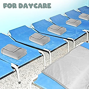 4 Pcs Daycare Cot Blanket Daycare Nap Blanket Cozy 28'' x 40'' Daycare Cot Rest Time Blankets for Kids, Toddler, Baby, Classroom, Preschool, Daycare or Nursery (Gray)