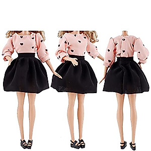E-TING Handmade Doll Clothes Short Skirt Jumpsuits Office Style Wears Dress for 11.5 inches Girl Dolls (3 Sets)