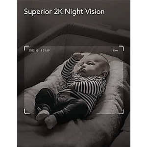 nooie Baby Camera Monitor, 2K Baby Monitor with Camera and Audio, 2.4Ghz WiFi Baby Monitor for Smartphone APP Control, Pet Camera, Motion and Sound Detection, HD Night Vision, SD or Cloud Storage