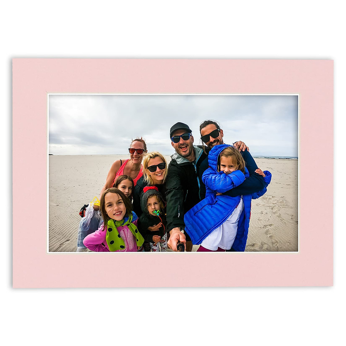 14x18 Mat Bevel Cut for 12x16 Photos - Acid Free Soft Pink Precut Matboard - For Pictures, Photos, Framing - 4-ply Thickness