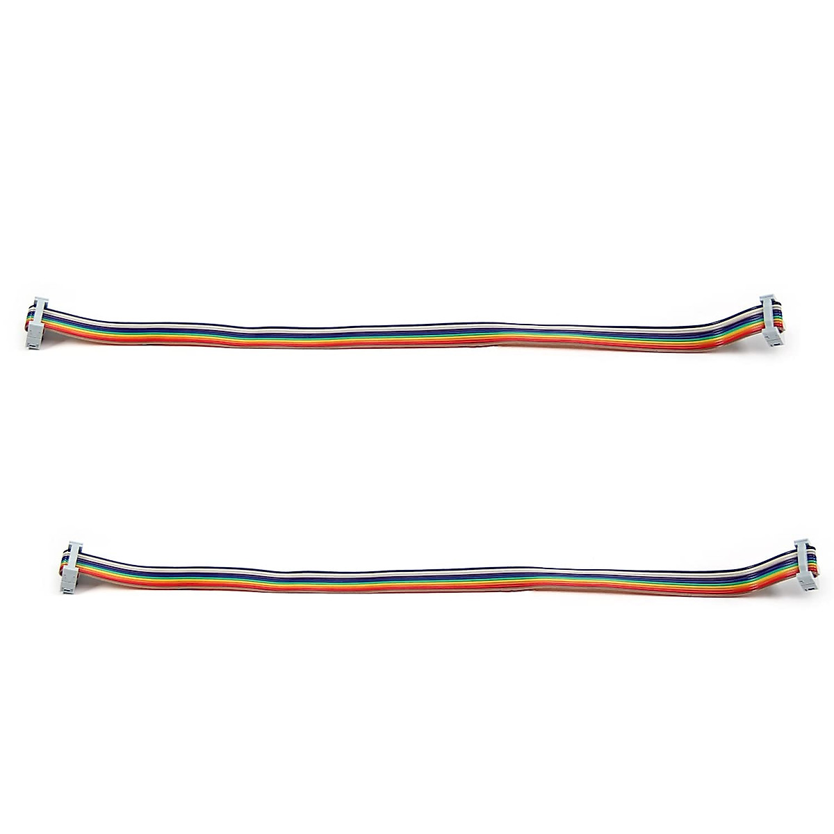 Fielect 2pcs IDC Rainbow Wire Flat Ribbon Cable 10 Pin 30cm Length 2.54mm Pitch