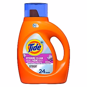 Tide Hygienic Clean Heavy 10X Duty Laundry Detergent Liquid, Spring Meadow, 24 Loads, 37 Fl Oz, He Compatible