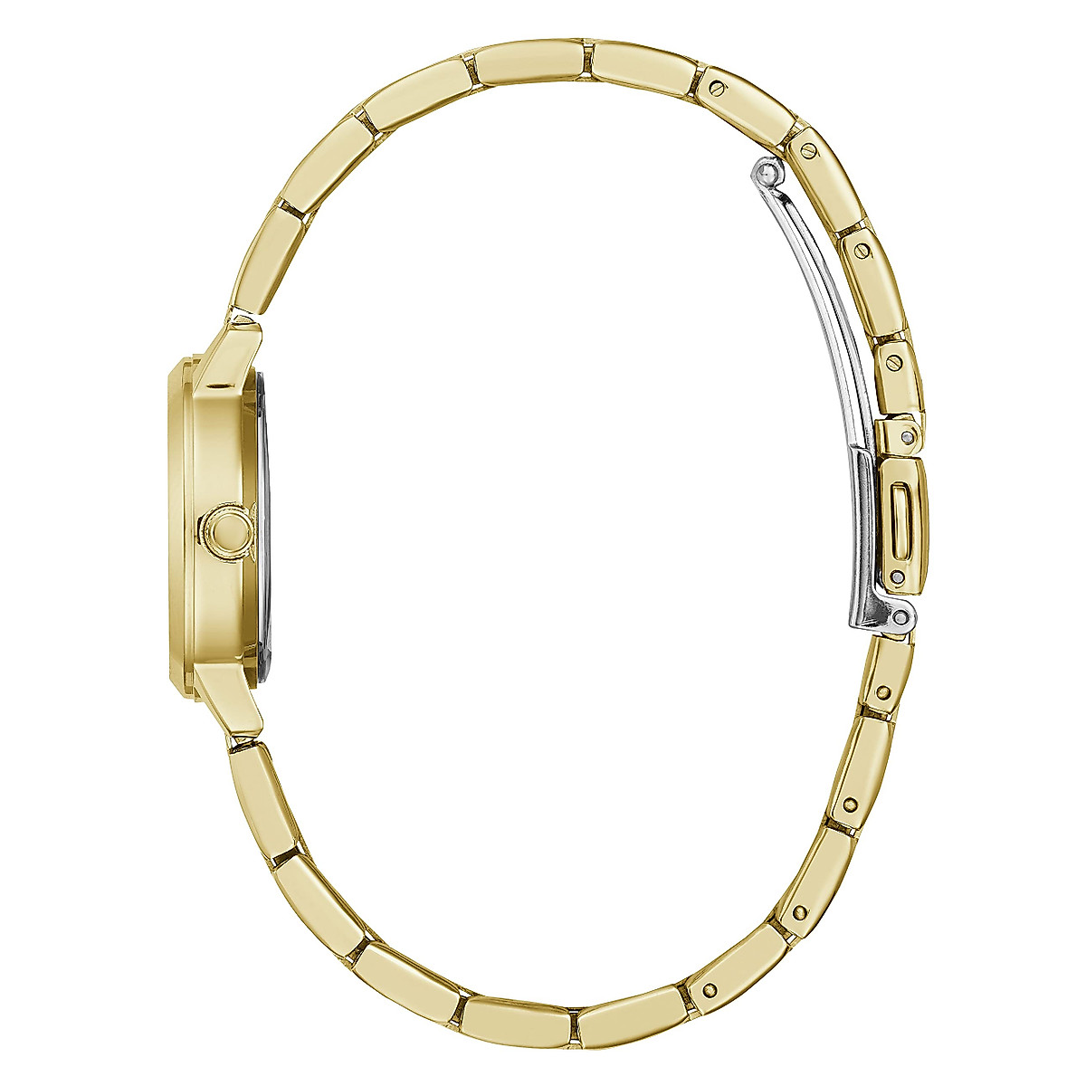 GUESS Women Quartz Watch with Stainless Steel Strap, Gold, 12 (Model: GW0244L2)