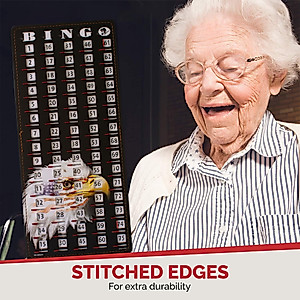 MR CHIPS Jam-Proof Finger Tip Master Bingo Card with Sliding Windows Large Cardboard Calling Cards Stars and Stripes Style