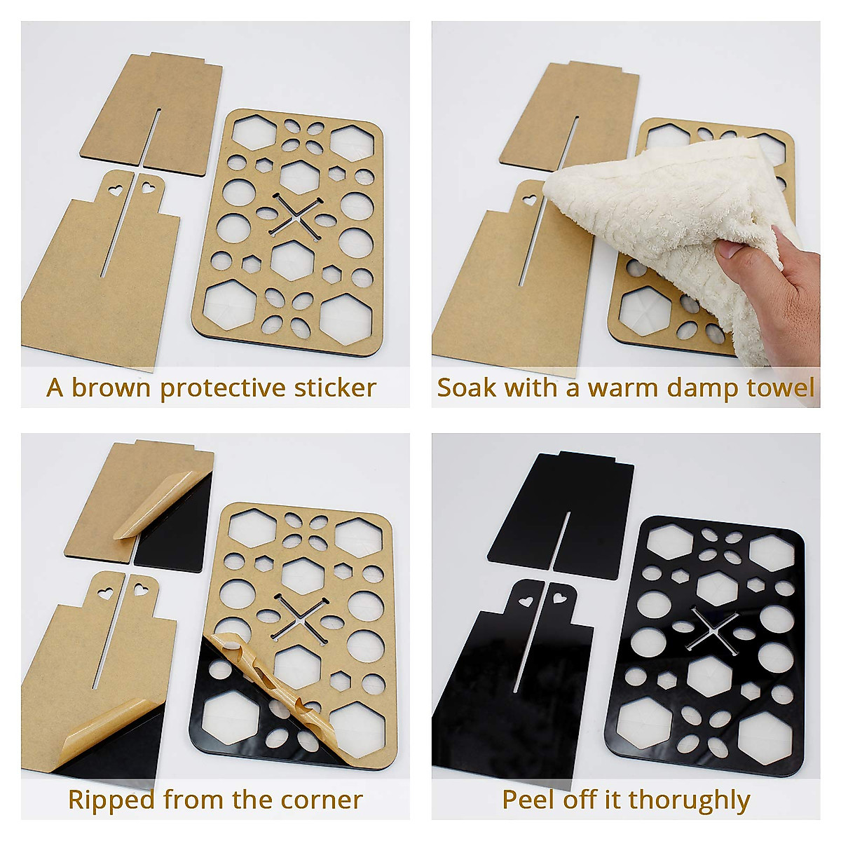 BEAKEY Makeup Brush Drying Rack, Collapsible Acrylic Makeup Brush Holder, Makeup Brush Dryer stand with 28 Holes, for Storing and Drying Various Sizes and Types of Brushes - Black