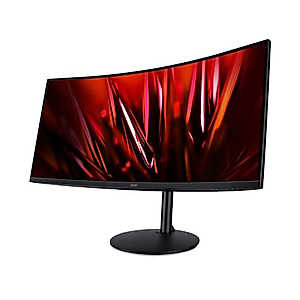 Acer Nitro 34" QHD 3440 x 1440 1500R Curved PC Gaming Monitor AMD FreeSync Premium 165Hz Refresh 1ms (VRB) ZeroFrame Design 2 x Display Port 1.4 & 2 x HDMI 2.0 Ports XZ342CU Sbmiipphx,Black