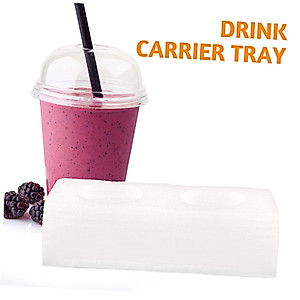 Luxshiny 6 Pcs Takeaway Cup Holder Coffee Shop Carrier Floating Drink Holder for Pool Coffee Carrier Cup Holder Tray Pool Beer Pong Table Float Compost Milk Tea White Epe Pearl Cotton