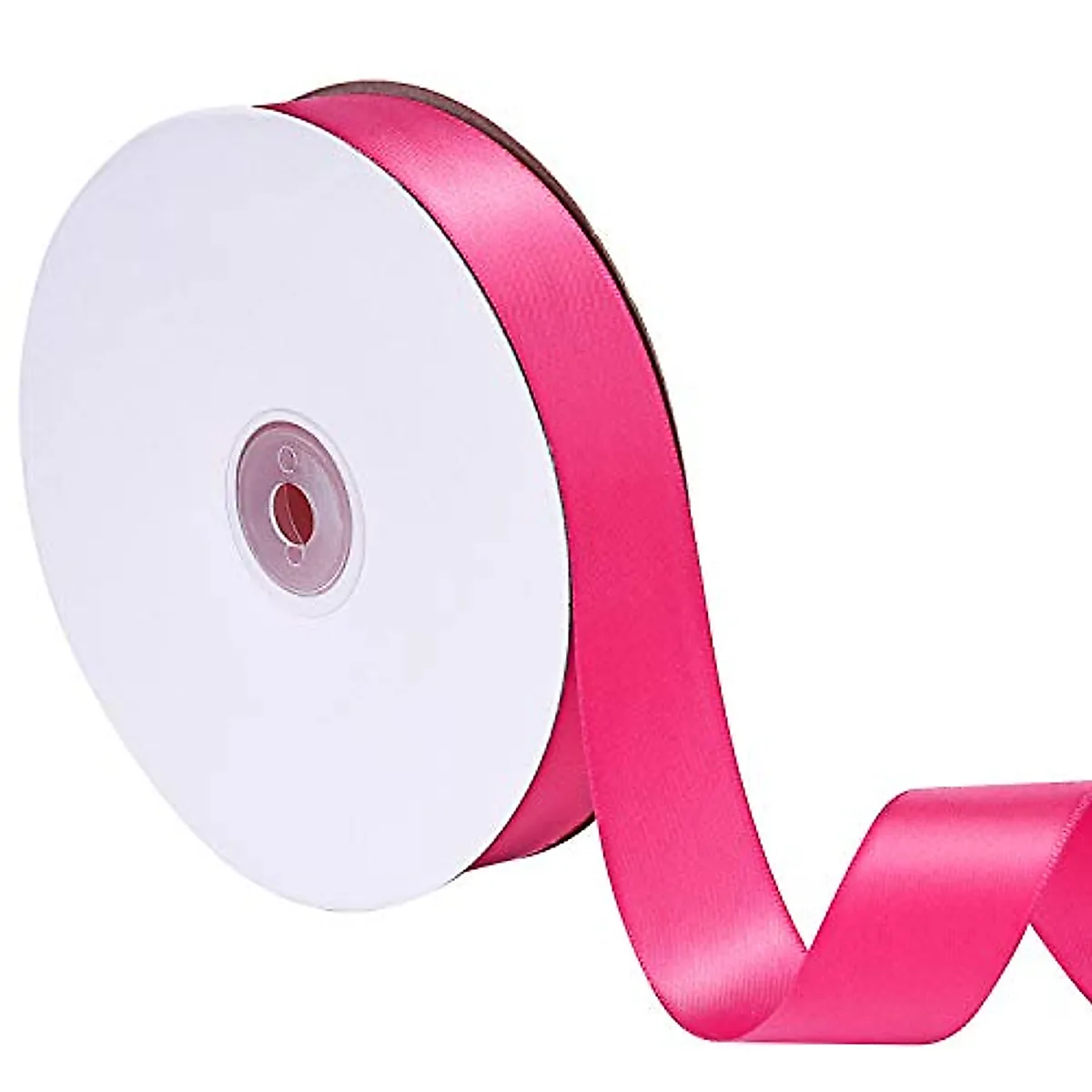 Livder Double Face Satin Ribbon Roll, 1 inch Wide 50 Yard Length (Hot Pink)