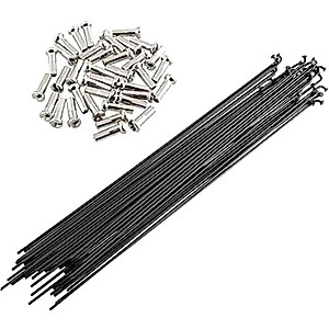 SENQI 36pcs 14G J Bend Bicycle Steel Spokes 170mm-290mm W/Nipples (297mm)
