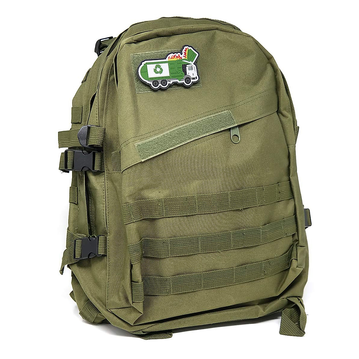 Garbage Truck Dumpster Fire Morale Patch | Recycle | PVC Rubber Tactical Patch | Funny Morale Patch