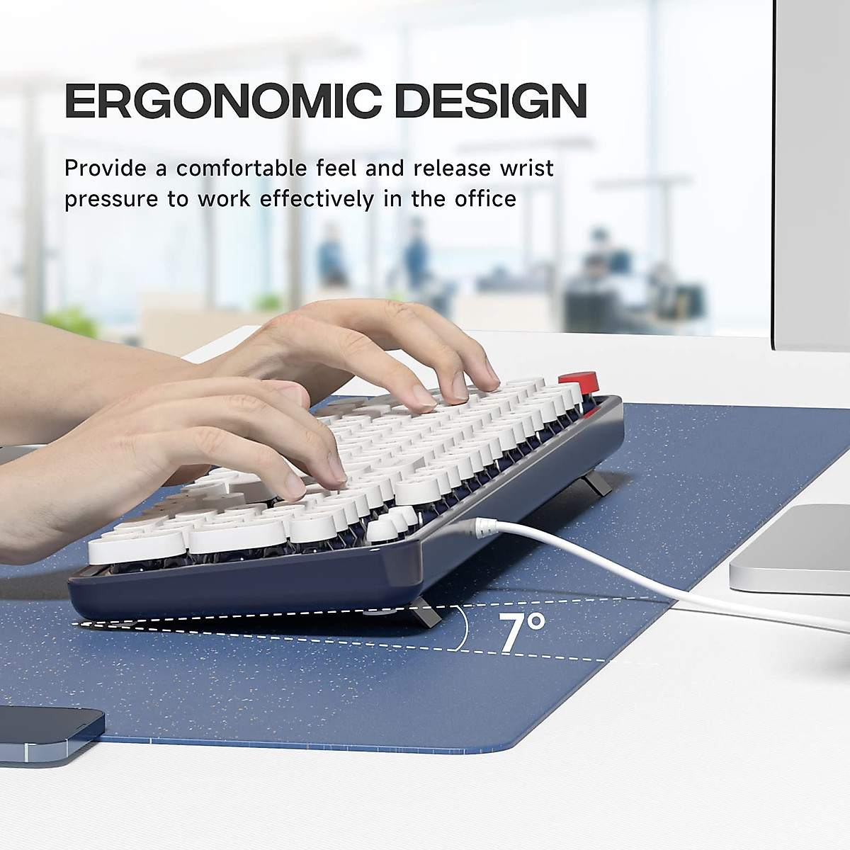 Atelus Computer Keyboards Wired, Full Size Typewriter Keyboard with Number Pad, Plug Play USB Keyboard for PC Laptop Desktop Windows (Black)