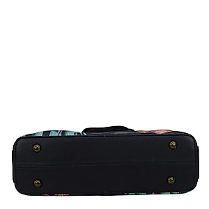 Anuschka Women's Original Hand-Painted Leather Medium Shopper Shoulder Bag, Island Escape Black