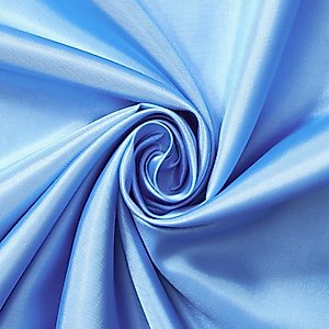 Polyester China Silk Lining Fabric 60" Wide Habutai by The Yard (Blue, 10 Yard)
