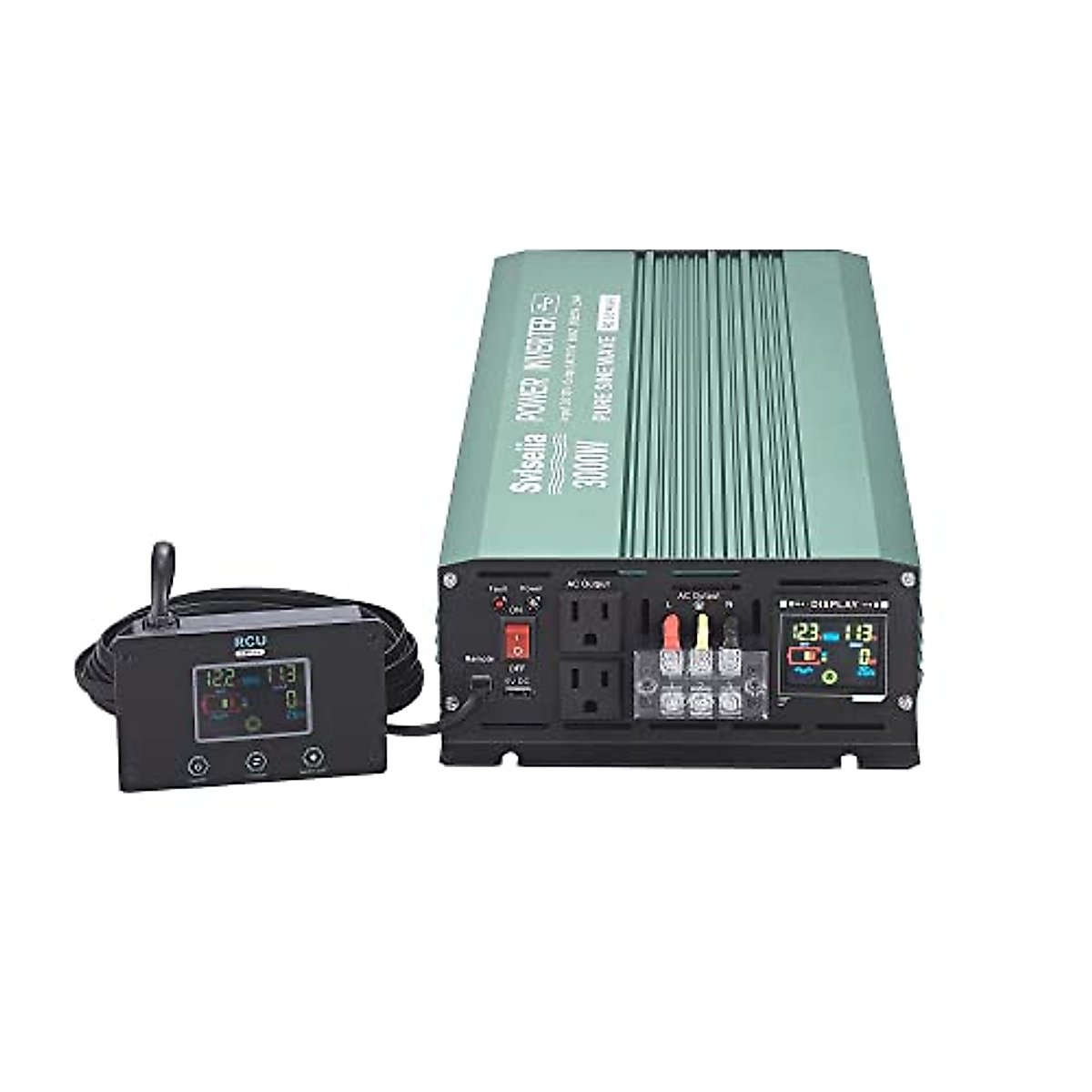 Svlseiia 3000W Power Inverter Pure sine Wave DC 24v to AC 110v with Remote Controller for RV, Solar System and Home use