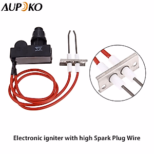 Aupoko 2 Sets Piezo Spark Ignition with Cable Push Button Igniter & Double Ignition Kit Electronic Igniter, Fit for Gas Fireplace Gas Oven Gas Heater Igniter