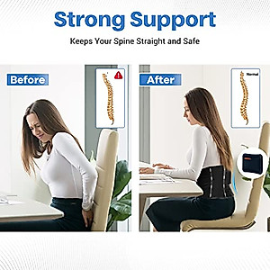 ONETWOFIT Lumbar Support Belt, Back Brace for Women Men, Back Support Belt with Lumbar Pad Black OT049801