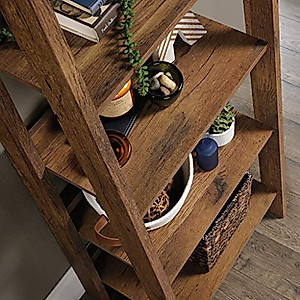 Sauder Palladia Executive Desk, Vintage Oak Finish & Trestle 5-Shelf Bookcase, Vintage Oak Finish