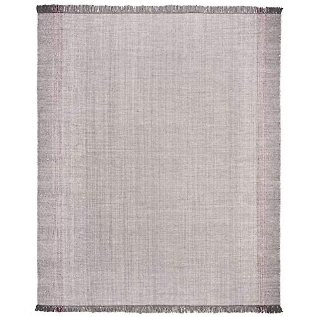 SAFAVIEH Montauk Collection 8' x 10' Wine/Grey MTK301S Handmade Flatweave Boho Farmhouse Cotton Stripe Fringe Living Room Dining Bedroom Area Rug