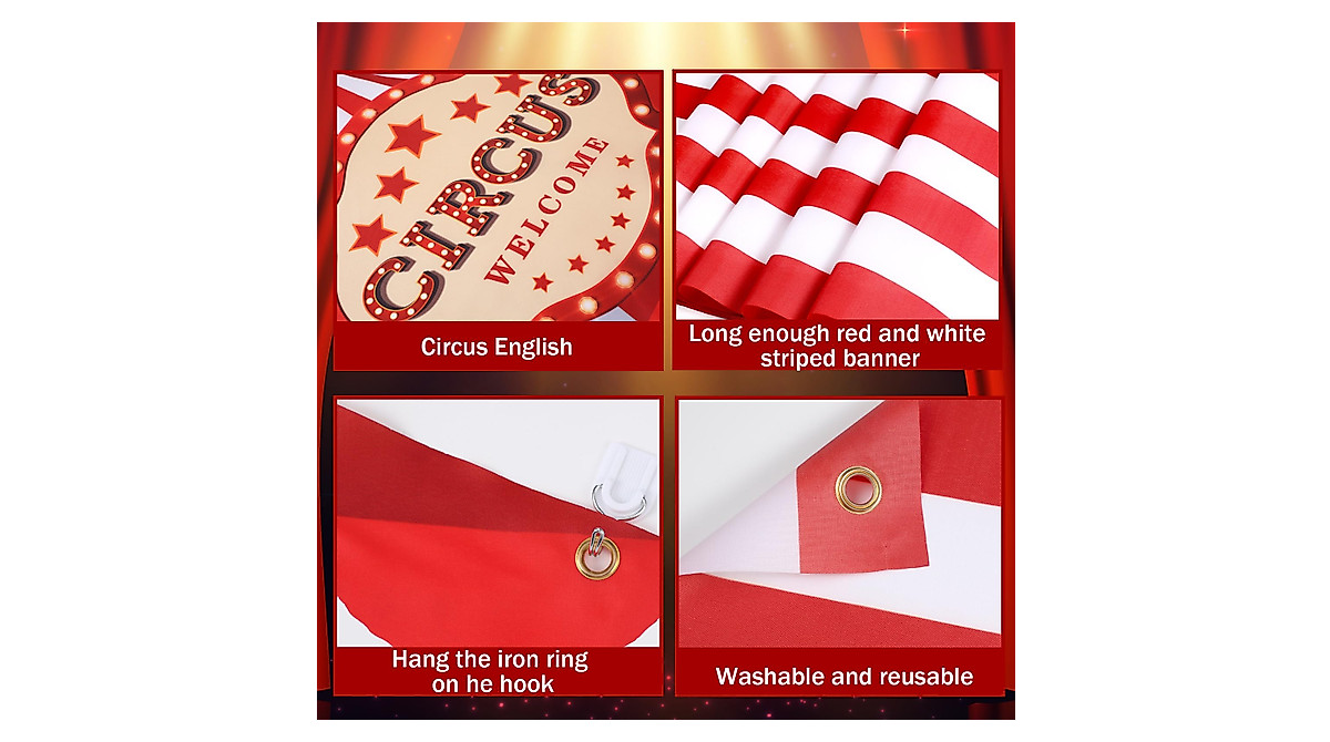 Preboun 3 Pcs Circus Tent Decorations for Carnival & Graduation Parties