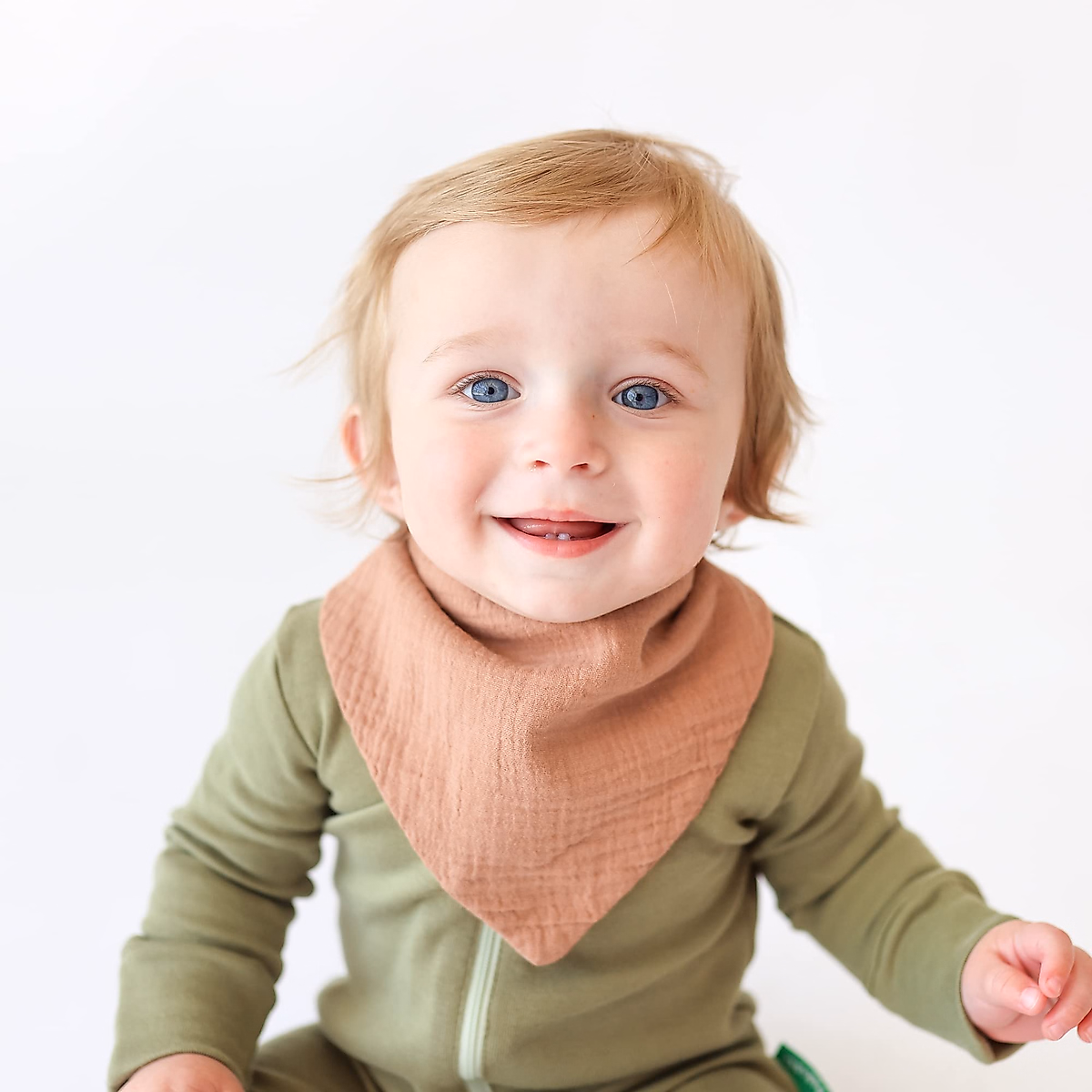 Konssy Muslin Baby Bibs 10 Pack Baby Bandana Drool Bibs 100% Cotton for Unisex Boys Girls,10 Solid Colors Set for Teething Drooling