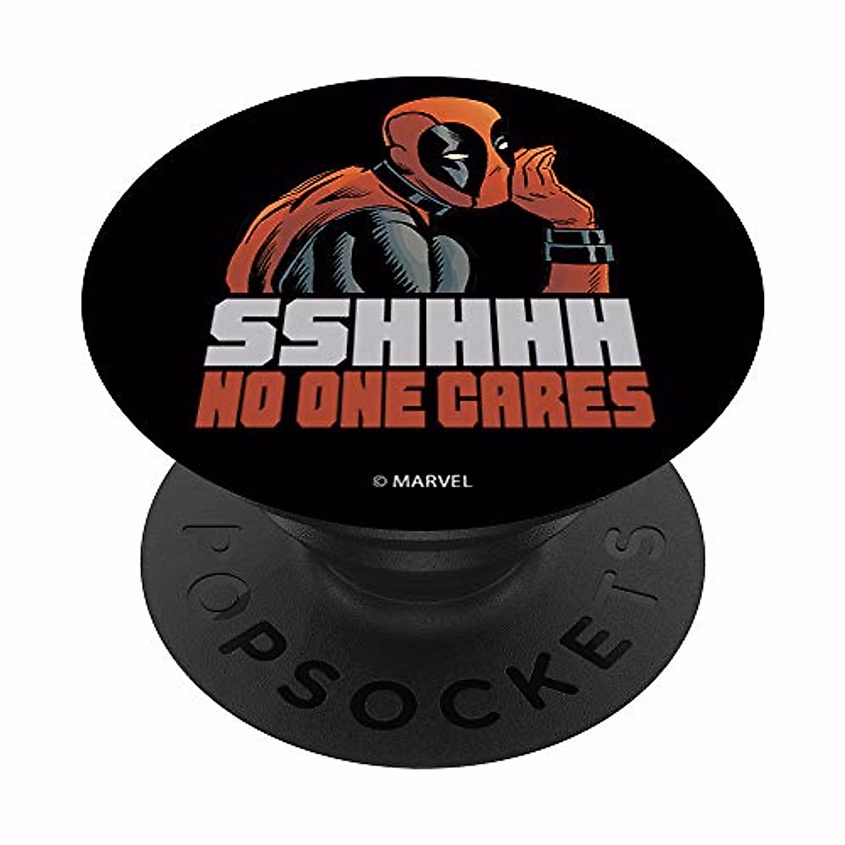Marvel Deadpool SHHH No One Cares Whisper PopSockets PopGrip: Swappable Grip for Phones & Tablets