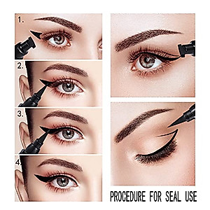 AVIERLL Winged Eyeliner Stamp-2 Pens, Smudge Proof Waterproof Long Lasting quick flick wingliner, Vamp Style Wing Eye Liner Pen Black (Left and Right)