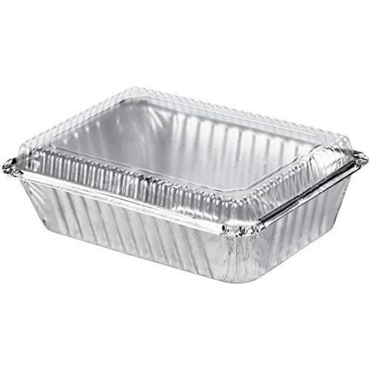 Nicole Fantini 8.75" L x 6.12" W Disposable Oblong Pan with Dome Lids - 2.25 Lb Aluminum Foil Oblong Pans: 100% Recyclable : Perfect for Baking and Roasting : Set of 100