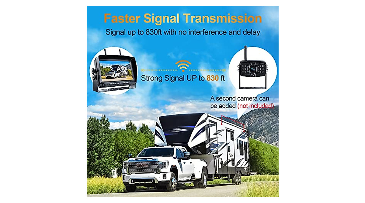 Wireless HD RV Backup Camera with 7-Inch DVR Monitor | Easy Installation