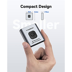 USB Switch 3.0 KVM Switch,Bi-Directional USB Switch Selector 2 in 1 Out/1 in 2 Out, Viagkiki USB Switcher 2 Computers Share 1 USB Devices for PCs Mouse Keyboard Printer Scanner (with 2 USB 3.0 Cables)