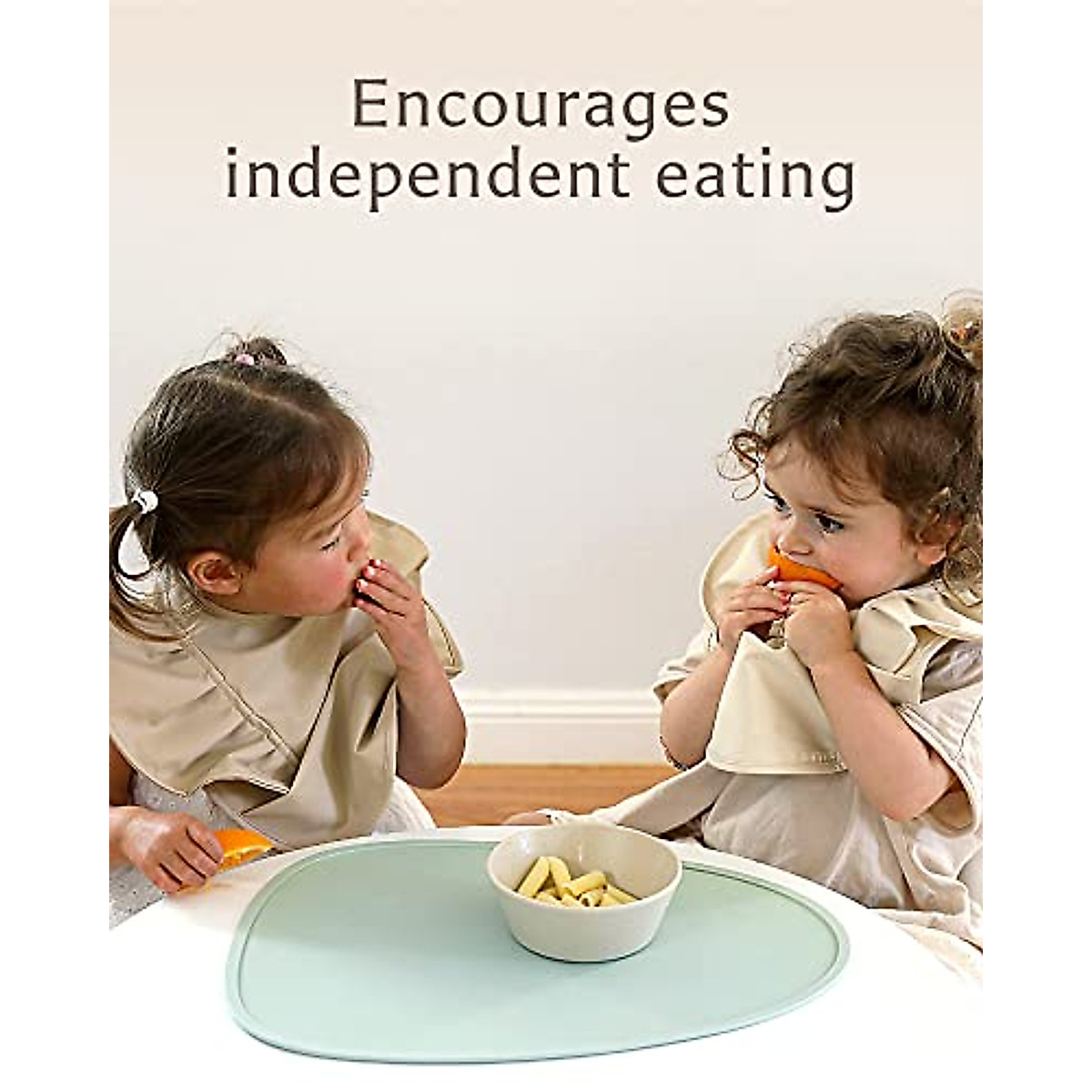 Willow + Sim Silicone Placemat for Kids - Travel Placemats for Toddlers, Non Slip Silicon Mat for Baby Eating, Best Kids Placemats for Dining Table Spills & Mess, Round, Nonslip, Safe & Easy to Clean