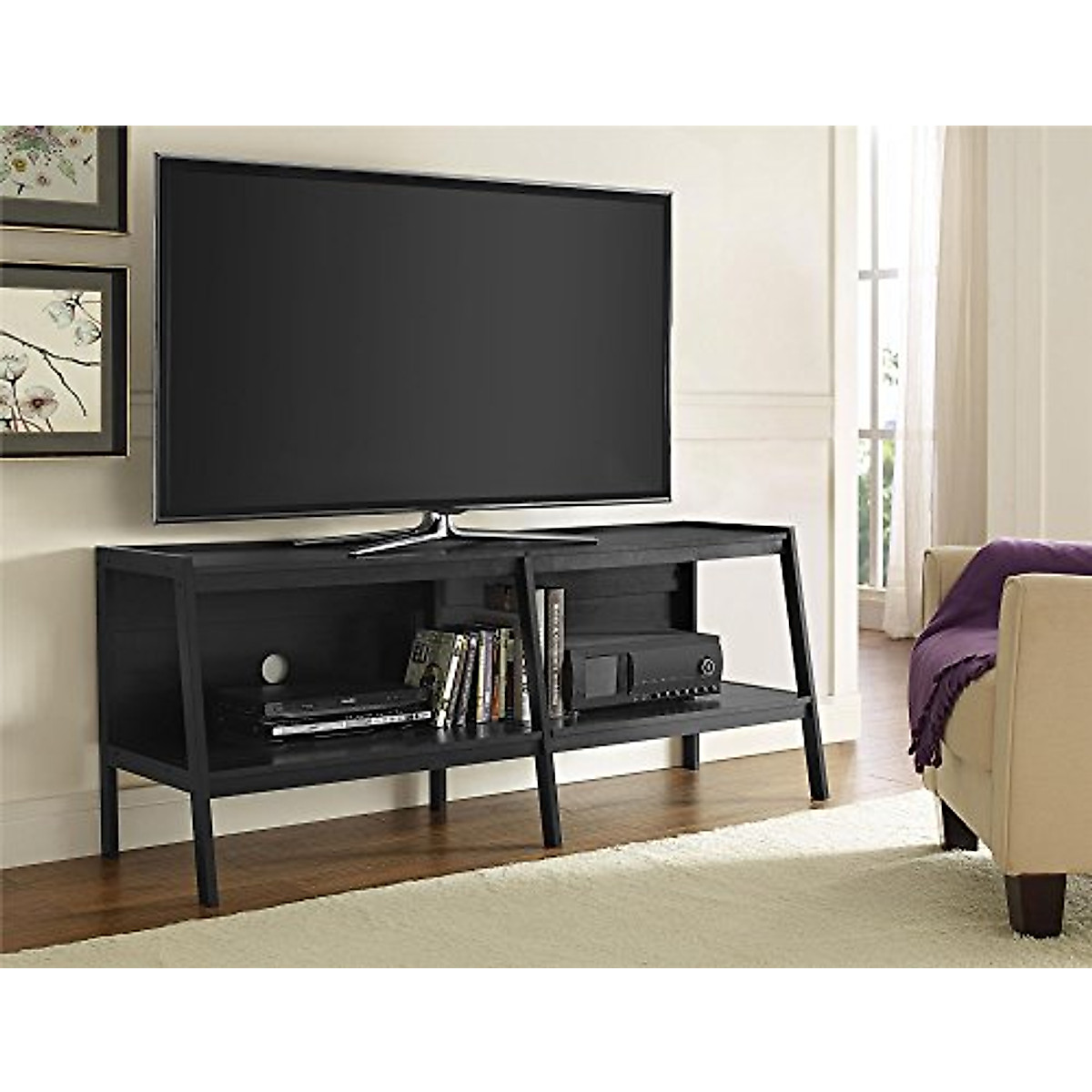 Ameriwood Home Altra Furniture Ladder Entertainment Center TV Stand, 60", Black